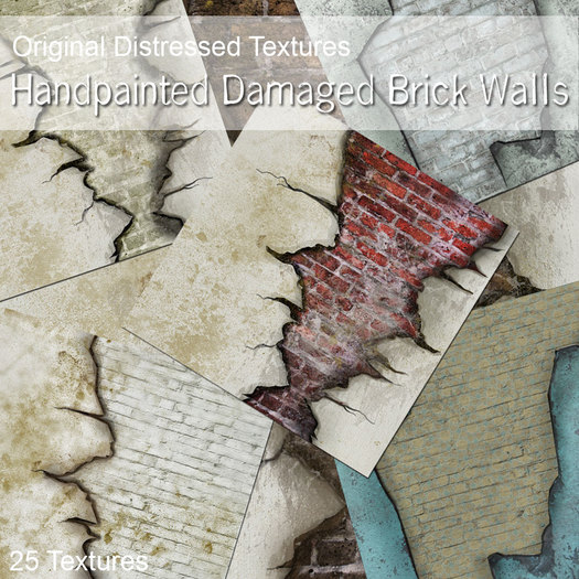 Second Life Marketplace - [D] Hand painted Damaged Walls - Textures